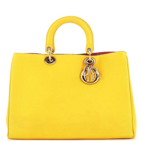 Dior | Bags | Christian Dior Diorissimo Tote Pebbled Leather Large ...